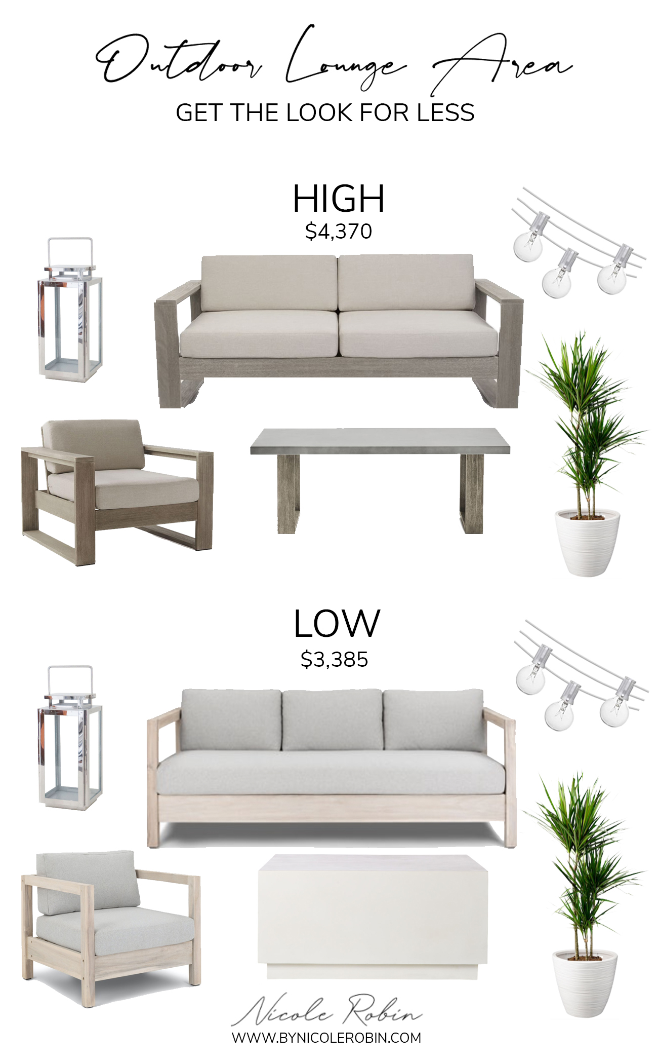 Outdoor Lounge Area : The Look For Less – Two Ways